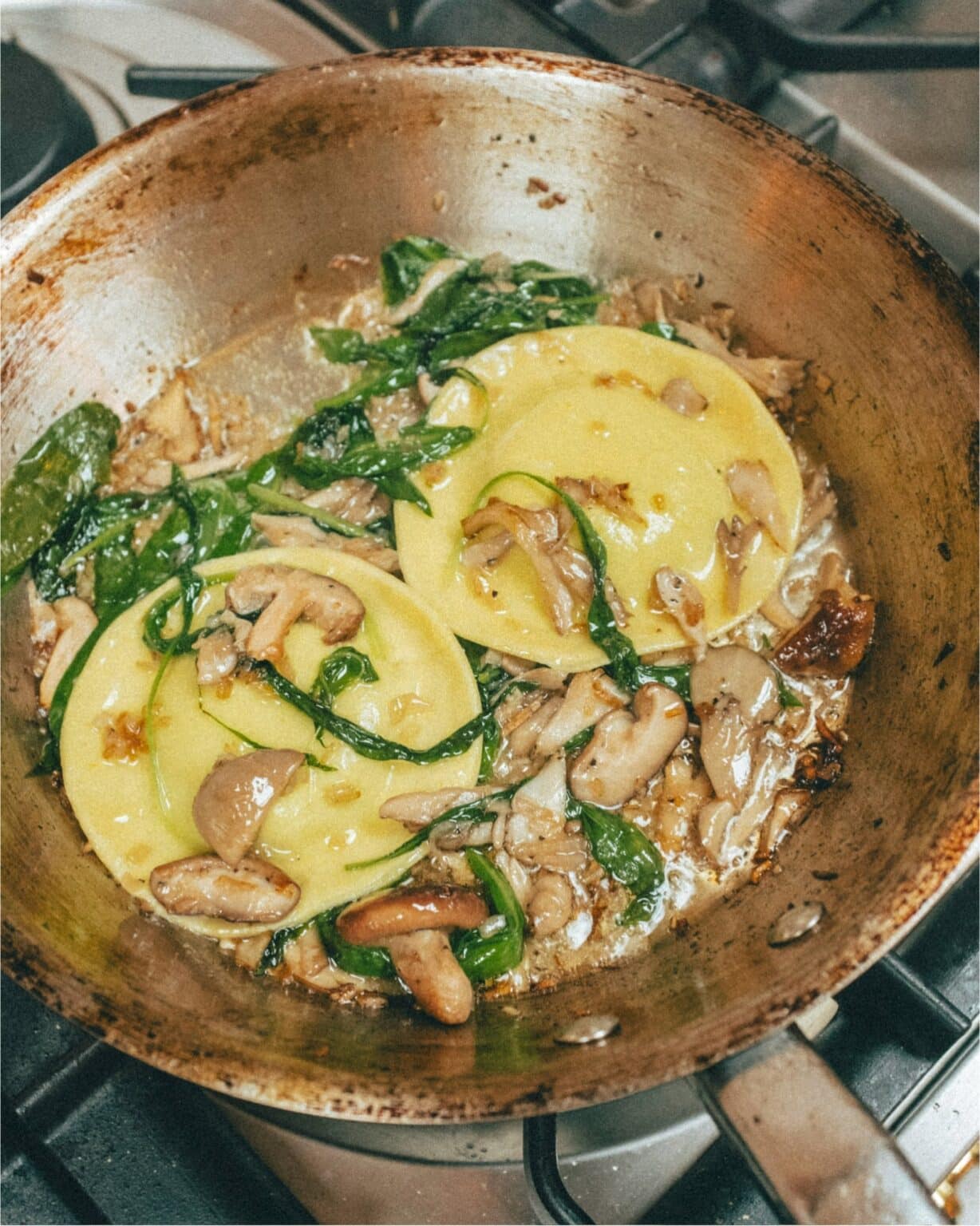 Foraged Wild Garlic 'Ricotta' Ravioli - Gaz Oakley