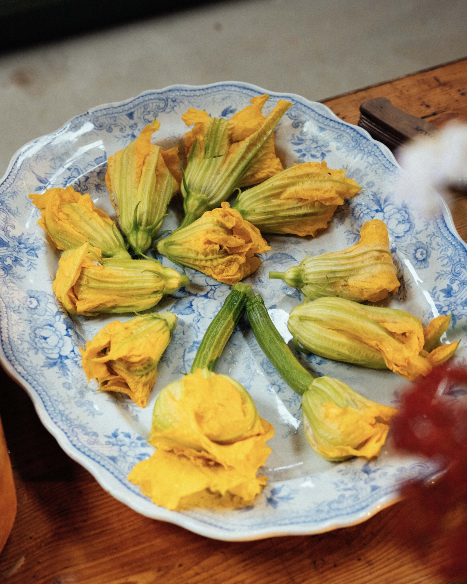 Beer Battered Courgette Flowers Stuffed with Creamy Mushroom - Gaz Oakley
